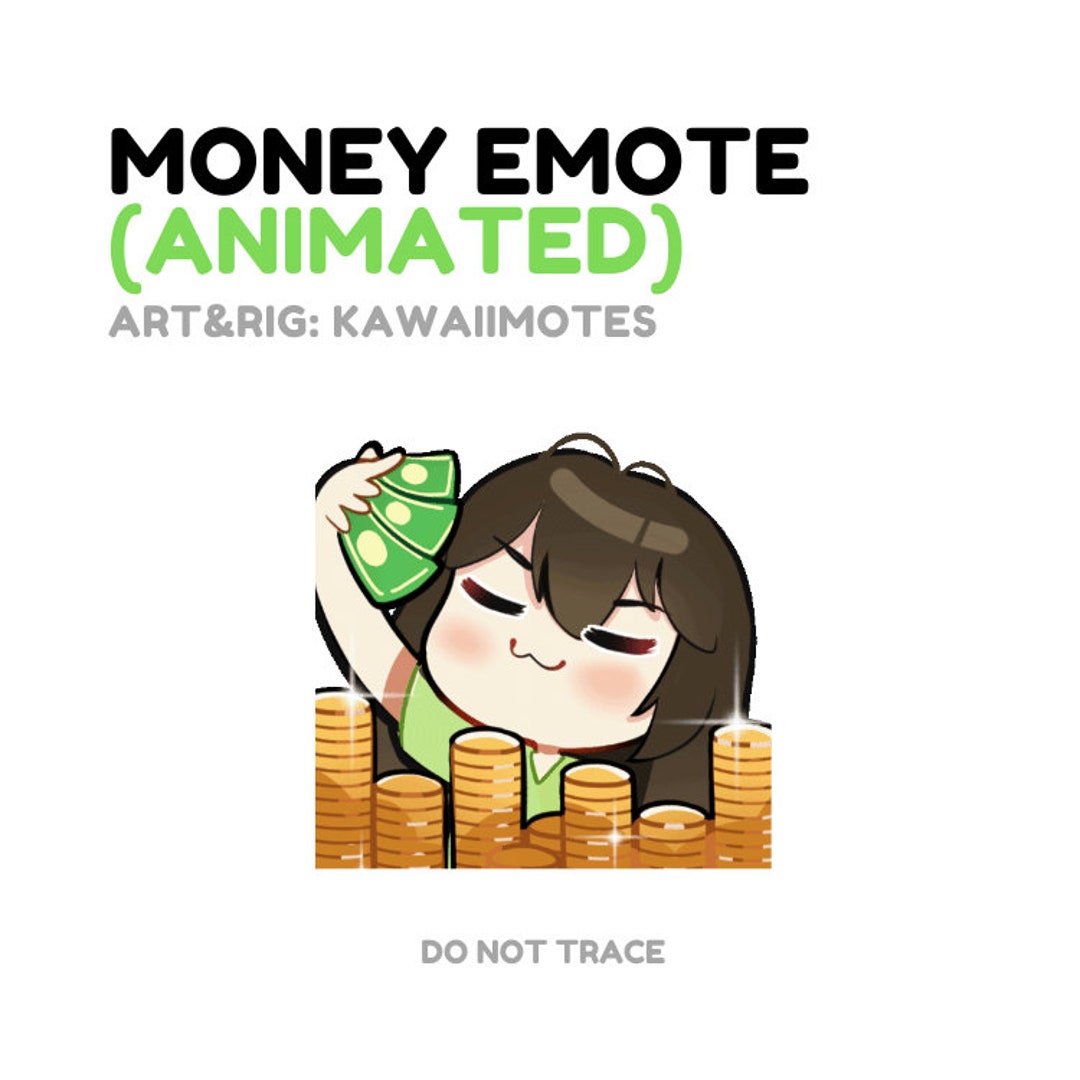 ANIMATED MONEYEMOTE | Brown/black Hair Girl Emote | Donation Emote ...