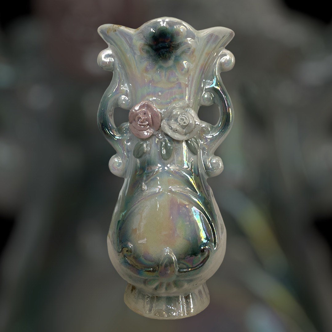 Vintage Lusterware Floral Vase Made in China - Etsy