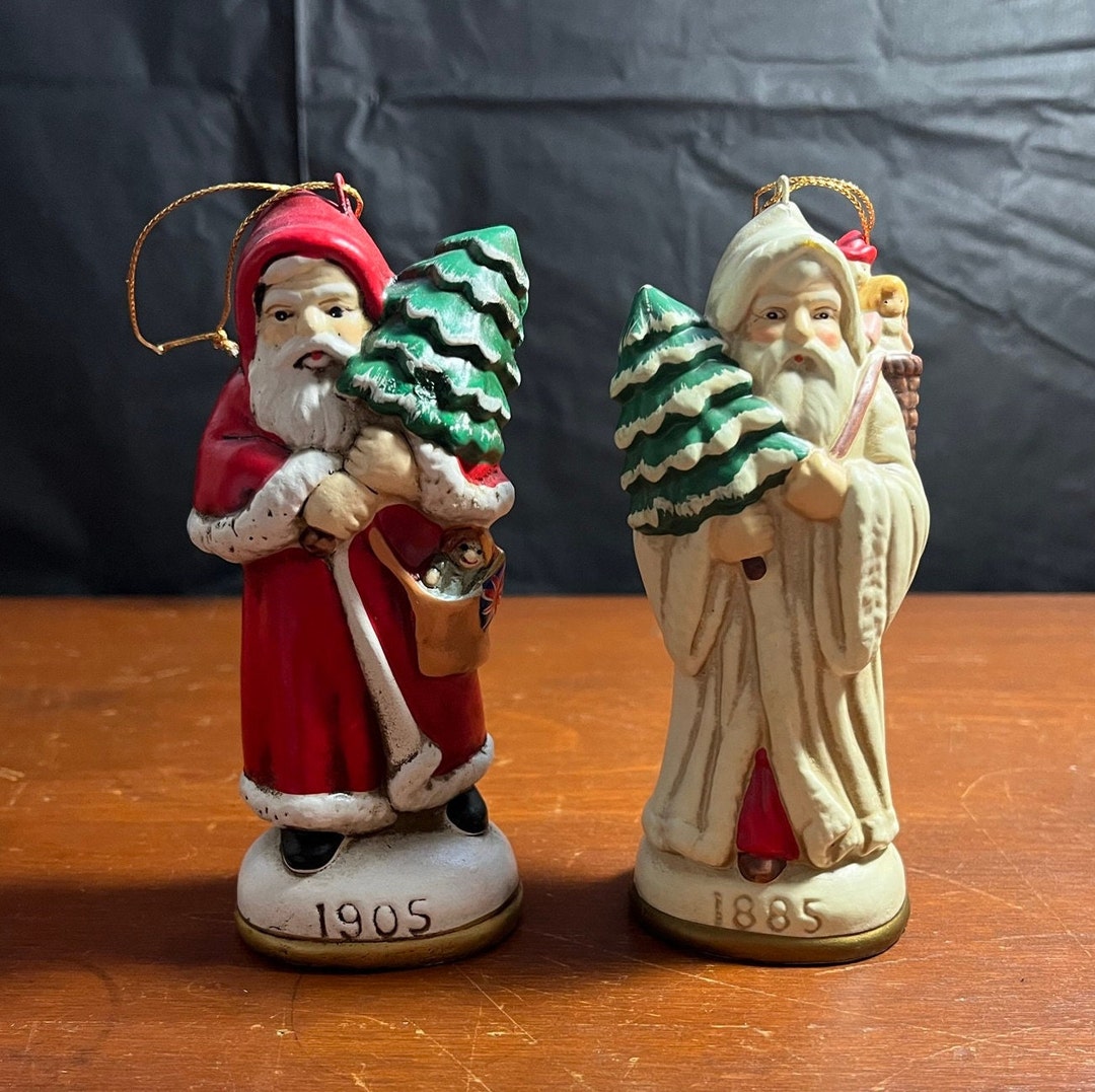 Vintage Santa Clause Ornaments/figurines memories of Santa 1885 & 1905 ...