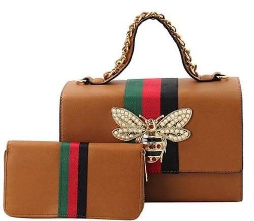 Leather Bee Handbag & Wallet Set - Etsy
