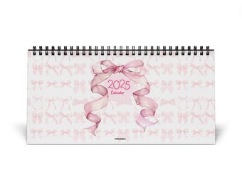 Cute Coquette Desk Calendar 2025 Grid the Perfect Pink Gift Bows ...