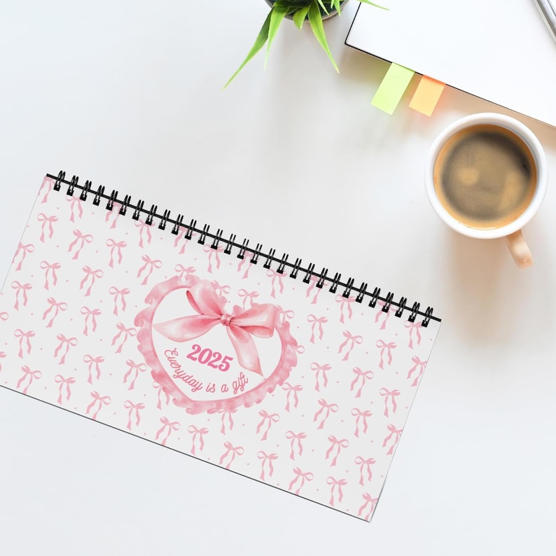2025 Cute Ribbons Coquette Desk Calendar - Etsy