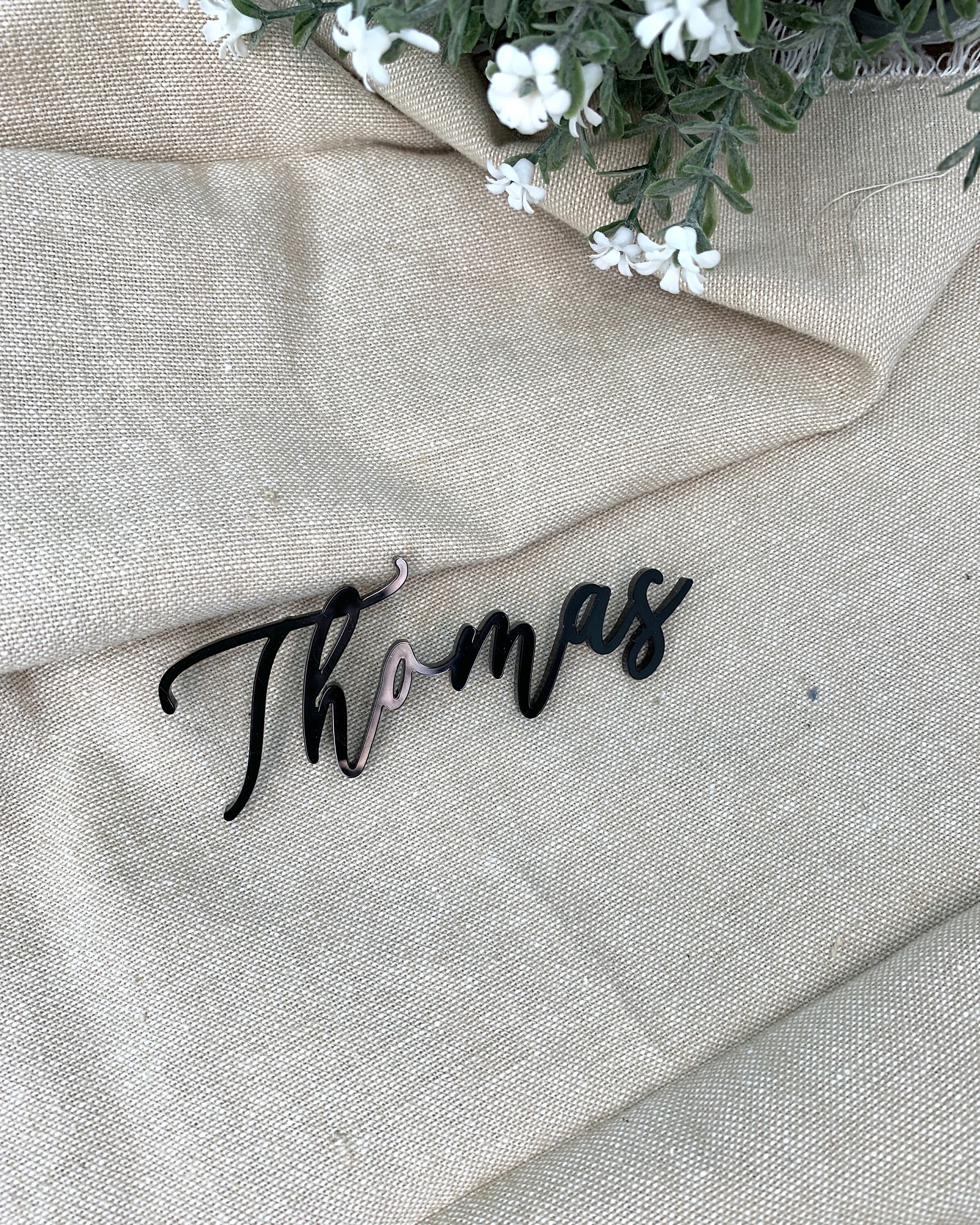 Personalized Acrylic Name, Guest Place Card, Laser Cut, Guest Seating ...