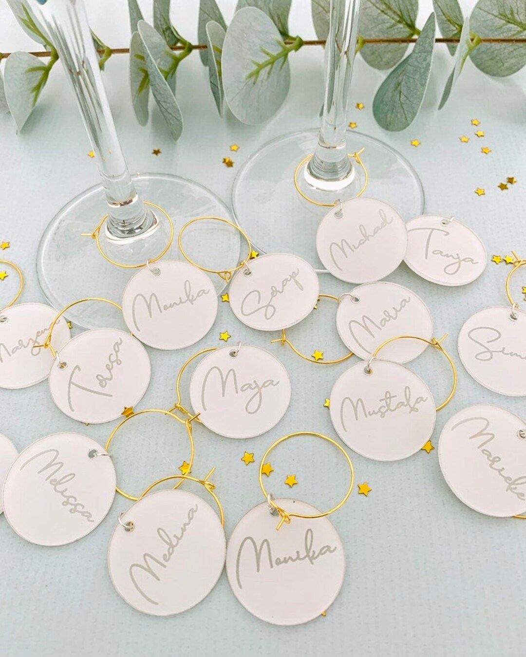 Wine Glass Charms, Custom Wine Charms, Barware Acrylic Place Names ...