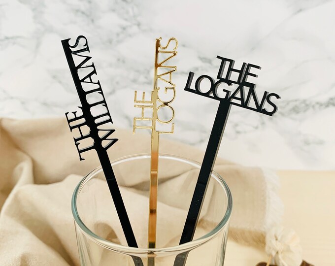 Personalized Drink Stirrers, Gold Drink Stirrers, Custom Wedding ...
