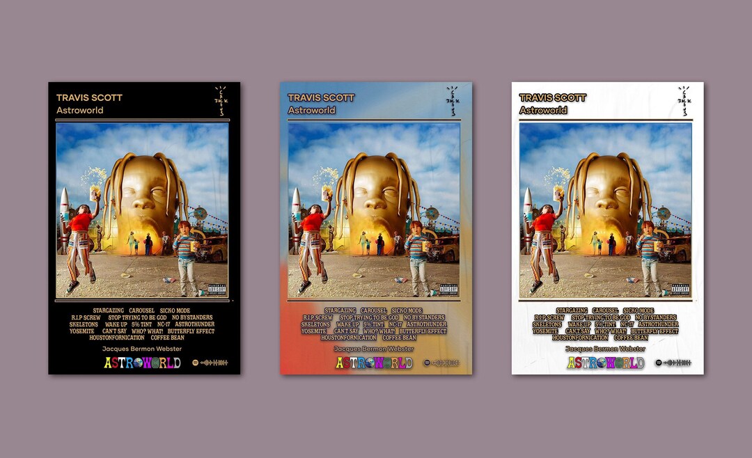 Travis Scott Astroworld Poster 4 Colors 1 Price Album - Etsy