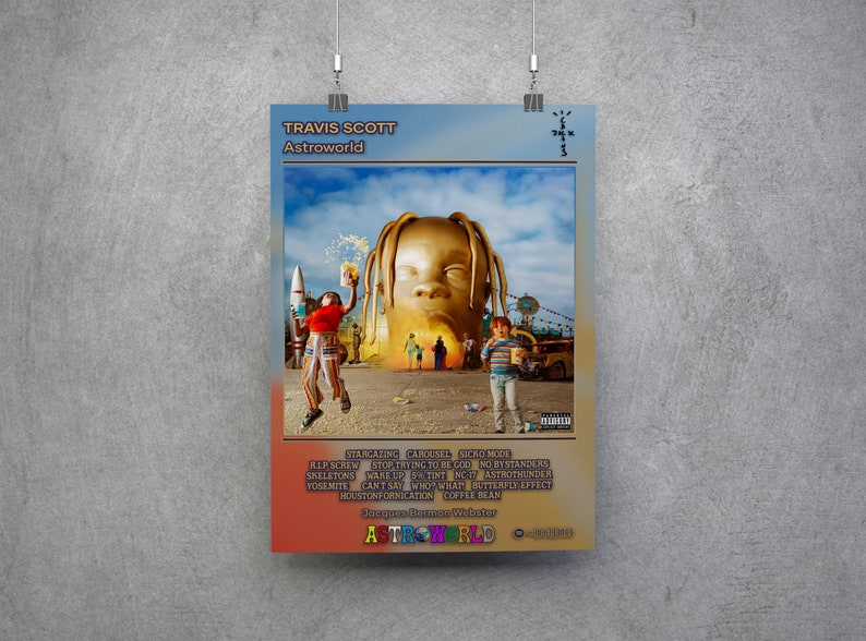 Travis Scott Astroworld Poster 4 Colors 1 Price Album - Etsy