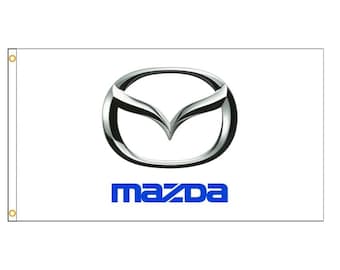 Mazda Flag 3x5 Blue White Banner Logo 3x5ft Garage Car Racing Drift ...