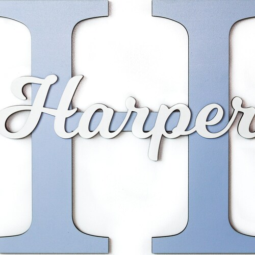 Custom Wooden Wall Name Sign Wood Big Letters Modern Nursery - Etsy