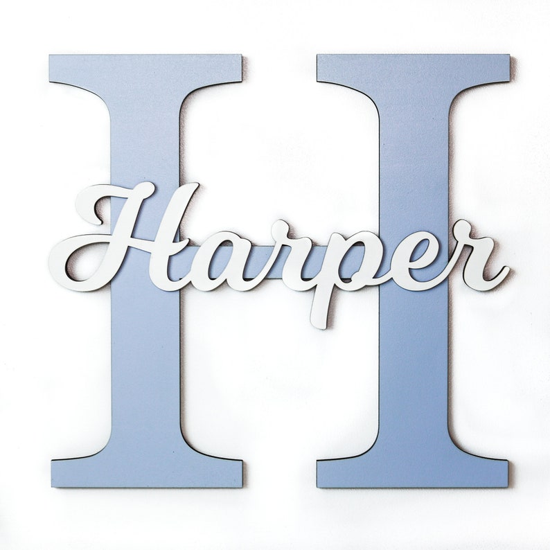 Custom Wooden Wall Name Sign Wood Big Letters Modern Nursery - Etsy