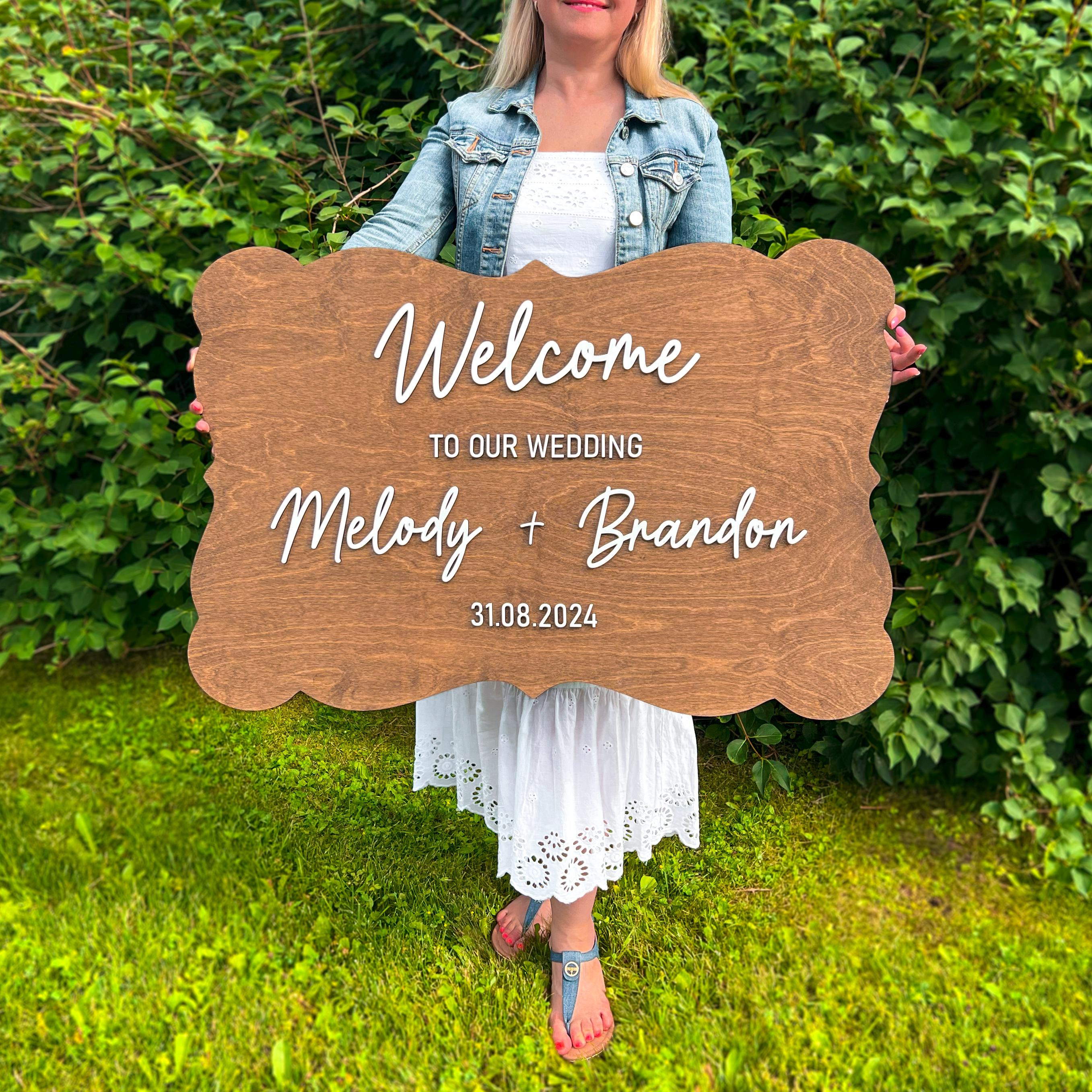 Custom 3D Wood Wedding Welcome Sign: Rustic Signage - Etsy
