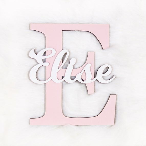 Custom Wooden Wall Name Sign Wood Big Letters Modern Nursery - Etsy