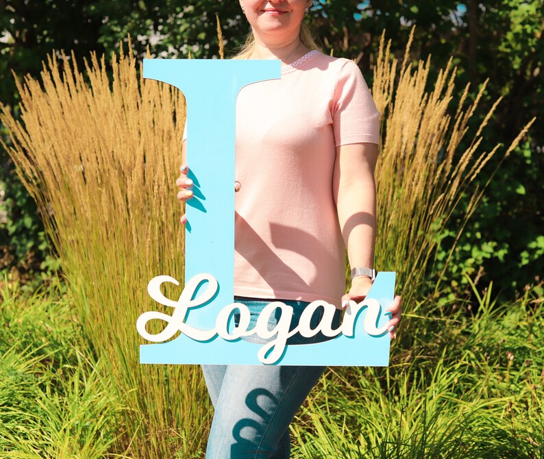 Custom Wooden Wall Name Sign Wood Big Letters Modern Nursery - Etsy