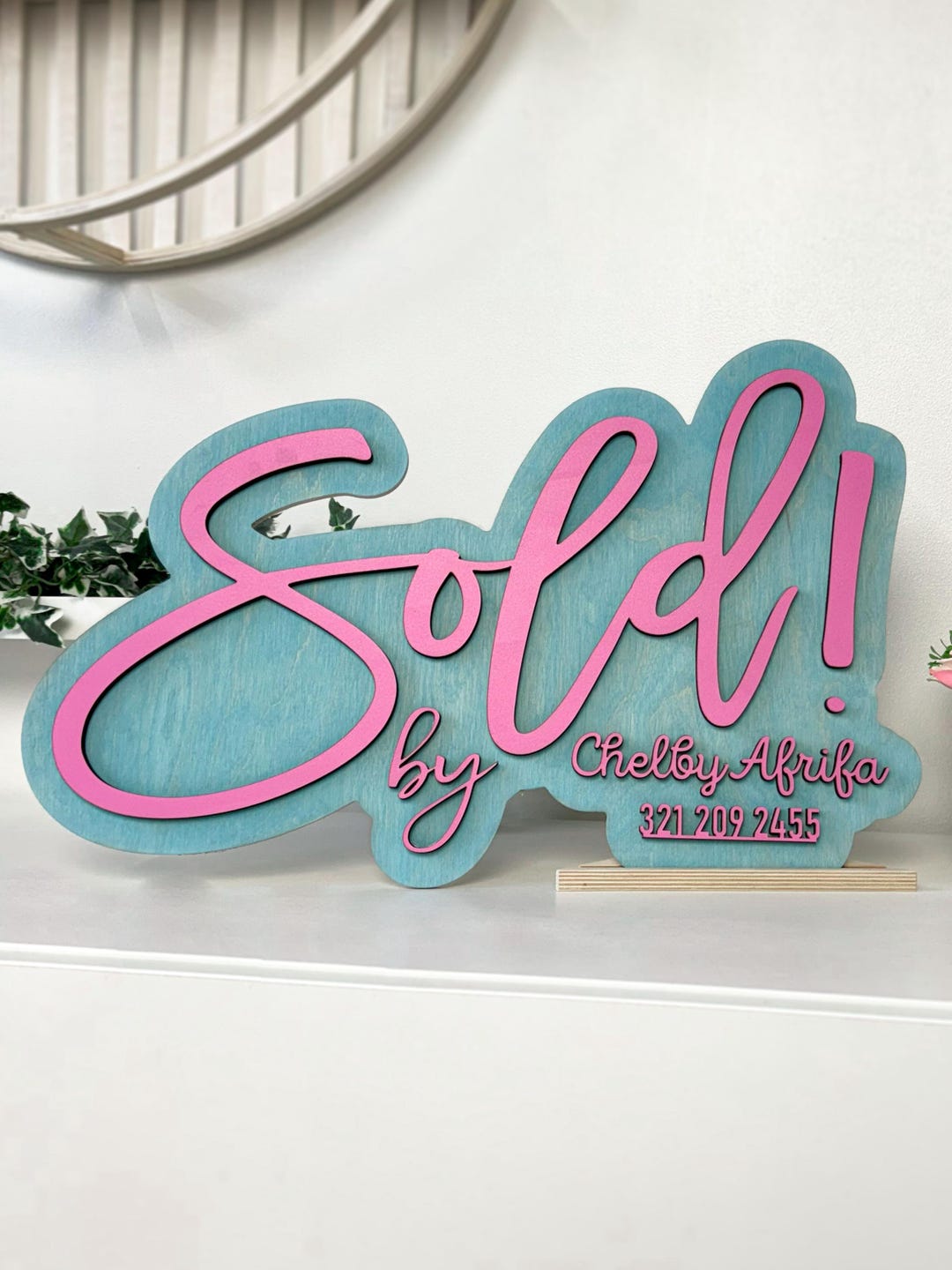 Realtor Sold Sign Gift for Agent Personalized Real Estate Closing Prop ...