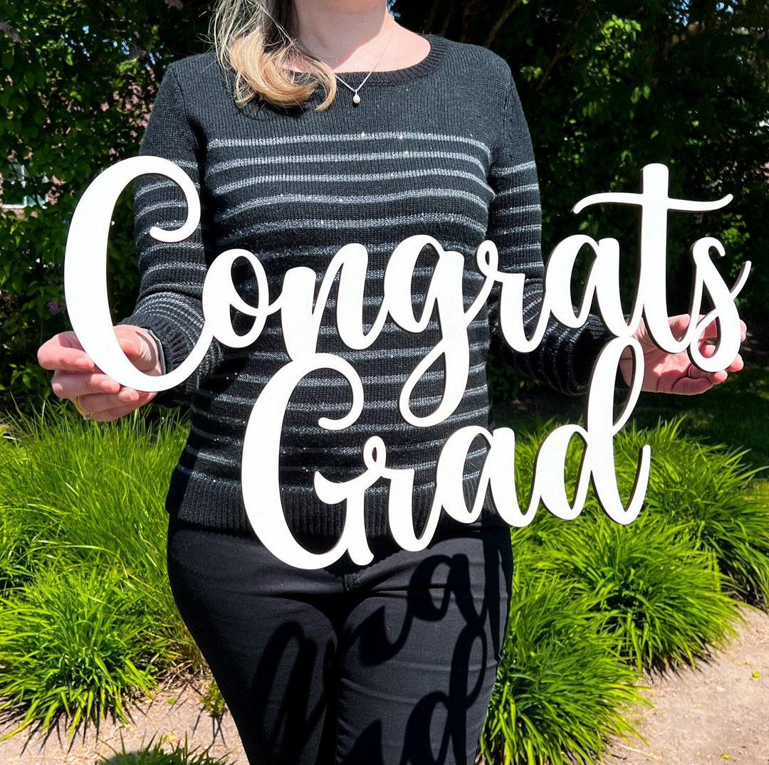 Congrats Grad Graduation Sign Class of 2025 2026 Custom Photo Prop ...