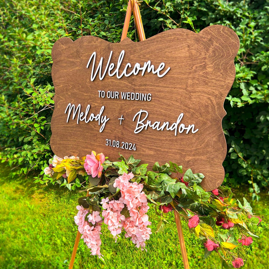 Custom 3D Wood Wedding Welcome Sign: Rustic Signage - Etsy