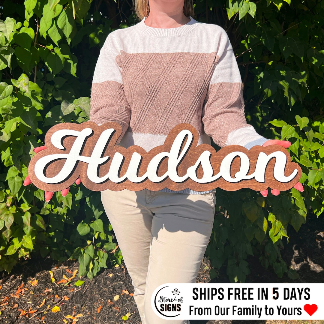 Large Wood Name Sign, Nursery Name Sign Boho Nursery Sign Above Crib ...