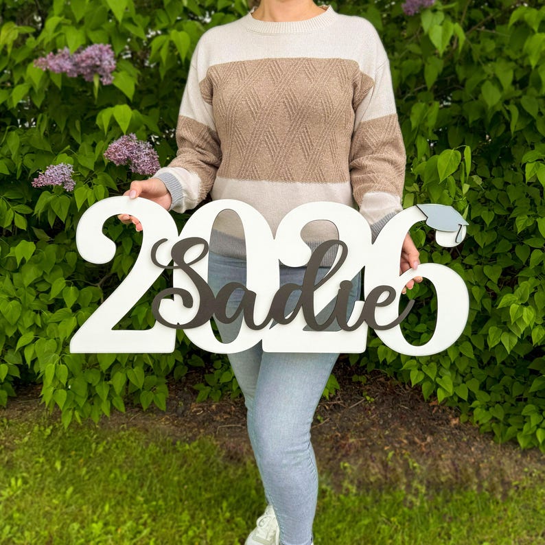 Graduation Name Sign 2026 | Personalized Wooden Gift | Custom Grad ...