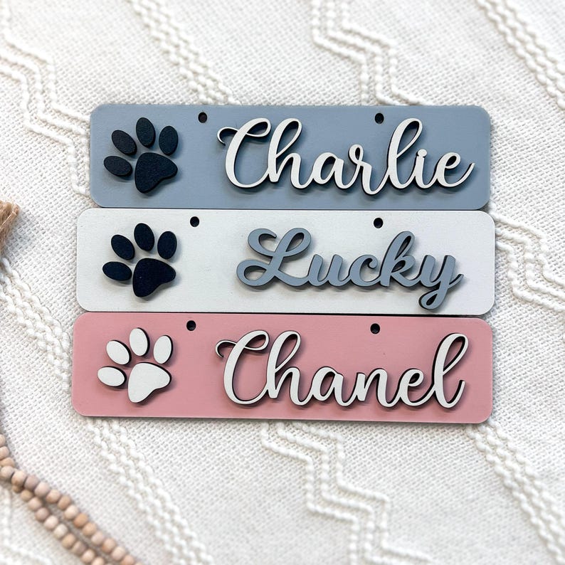Dog Name Tag Wooden Personalized Crate Sign Custom Pet Name Plaque ...