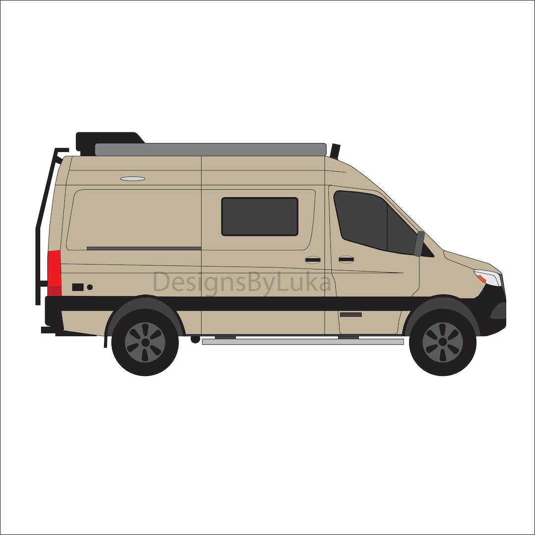 Van Life, Class B, Campervan, RV Drawing, Camping, Motorhome, RV ...