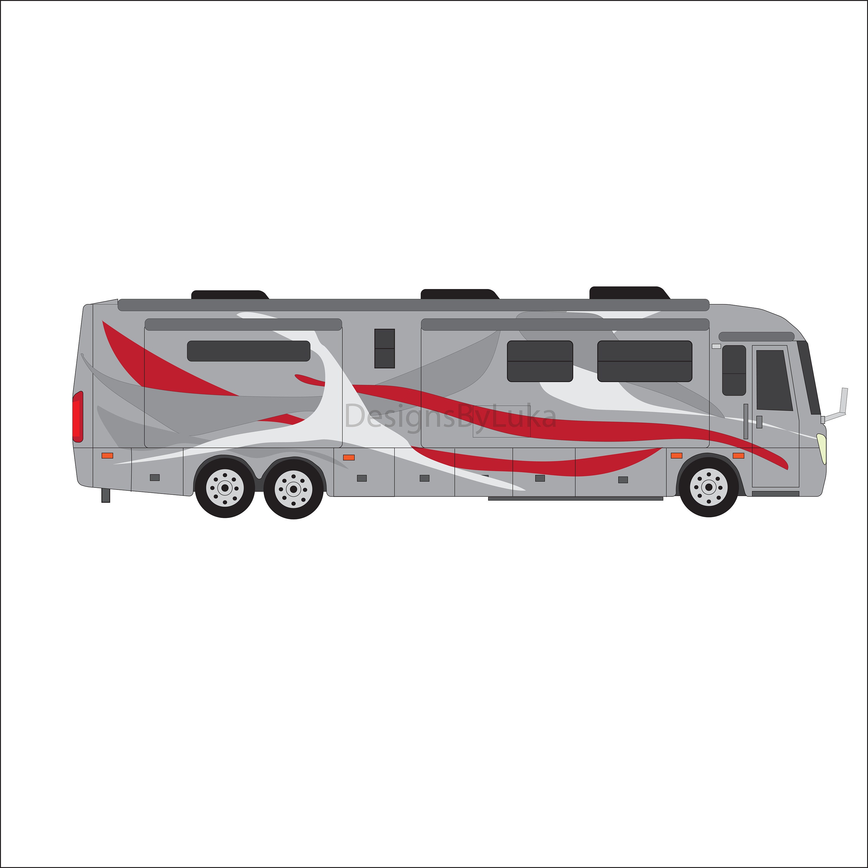 RV Drawing, Class A, Class A Motorhome, Class A Camper, Camper ...