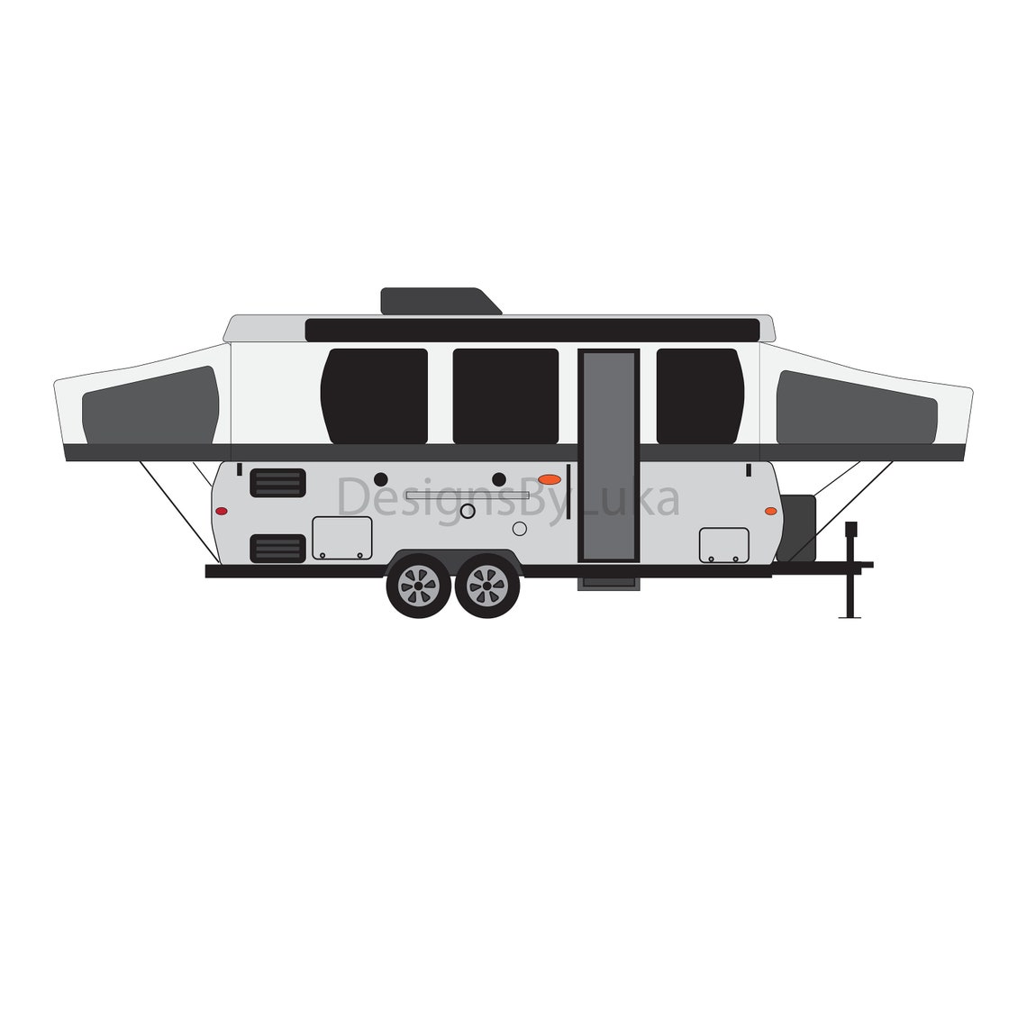 Camper Drawing, Pop up Camper, Camper Trailer, Pop Up, Folding Camper ...