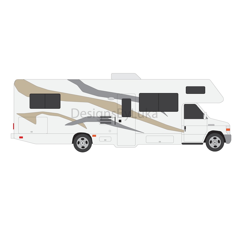 RV Drawing, Motorhome Drawing, Class C RV, Campervan, Van, Class C ...