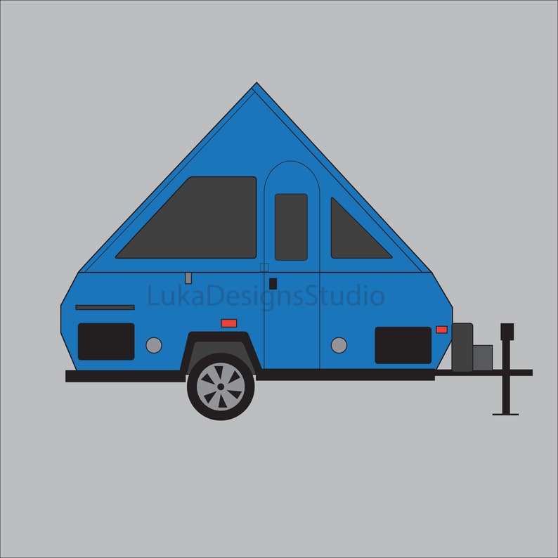 Camper Drawing RV Drawing A-frame Camper Trailer Pop Up - Etsy