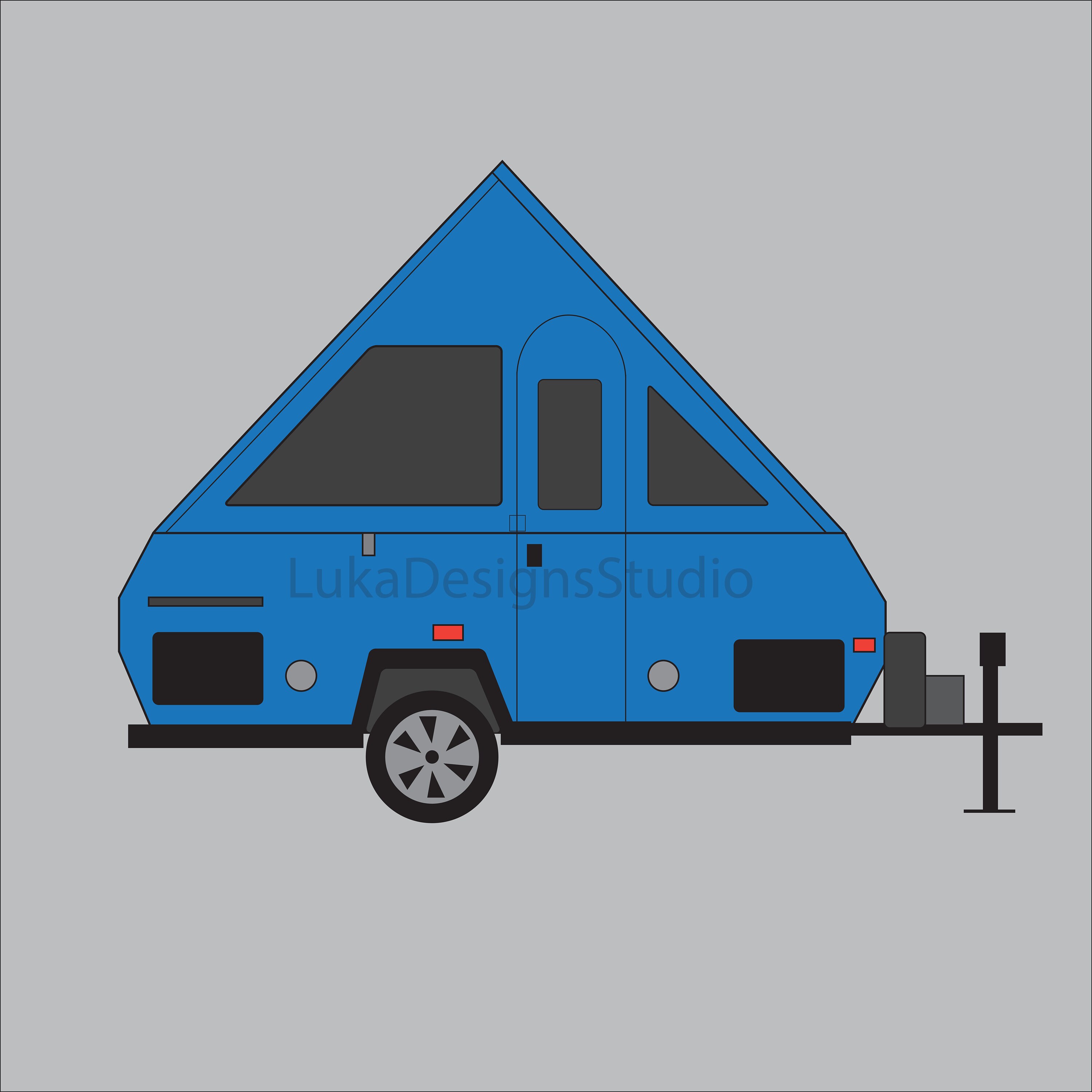 Camper Drawing RV Drawing A-frame Camper Trailer Pop Up - Etsy Australia
