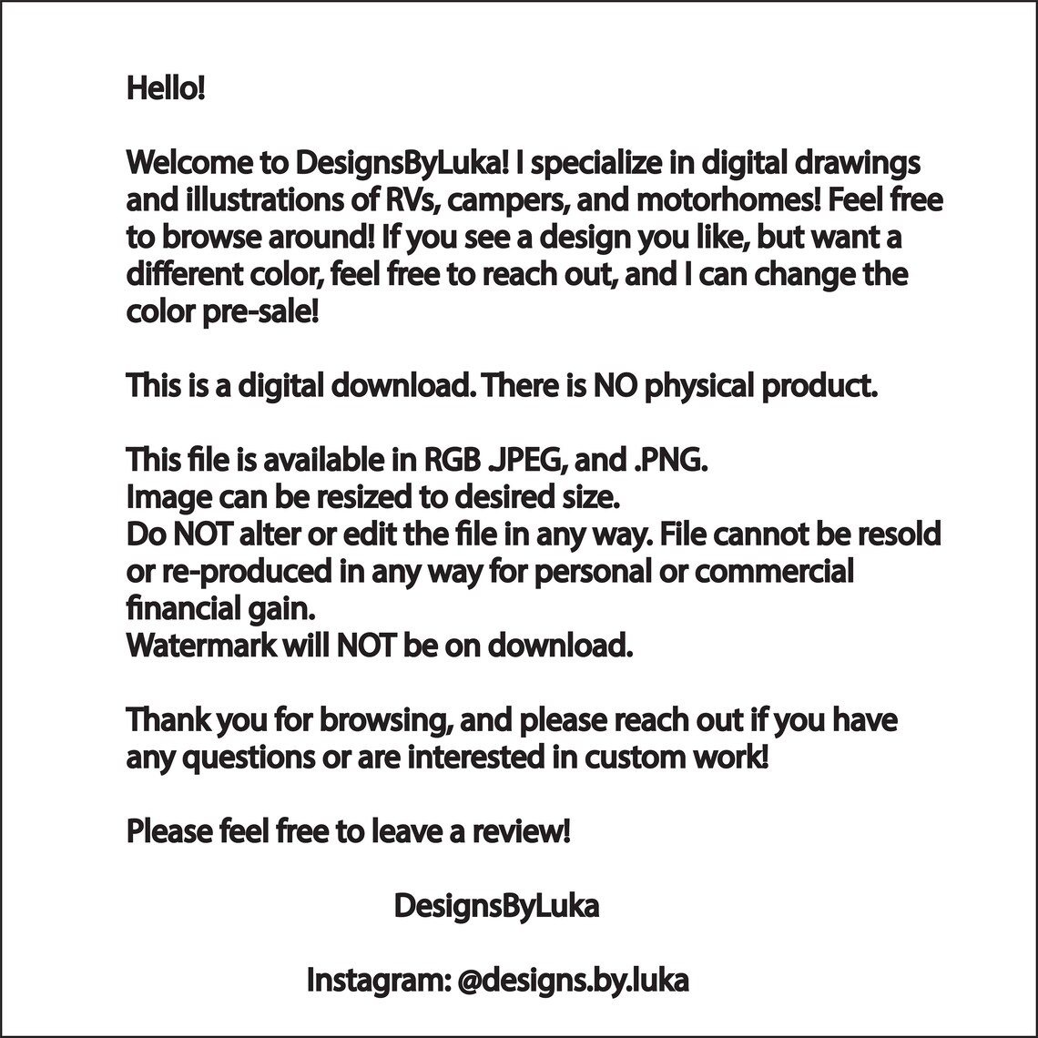 RV Drawing Motorhome Drawing Class C RV Campervan Van - Etsy