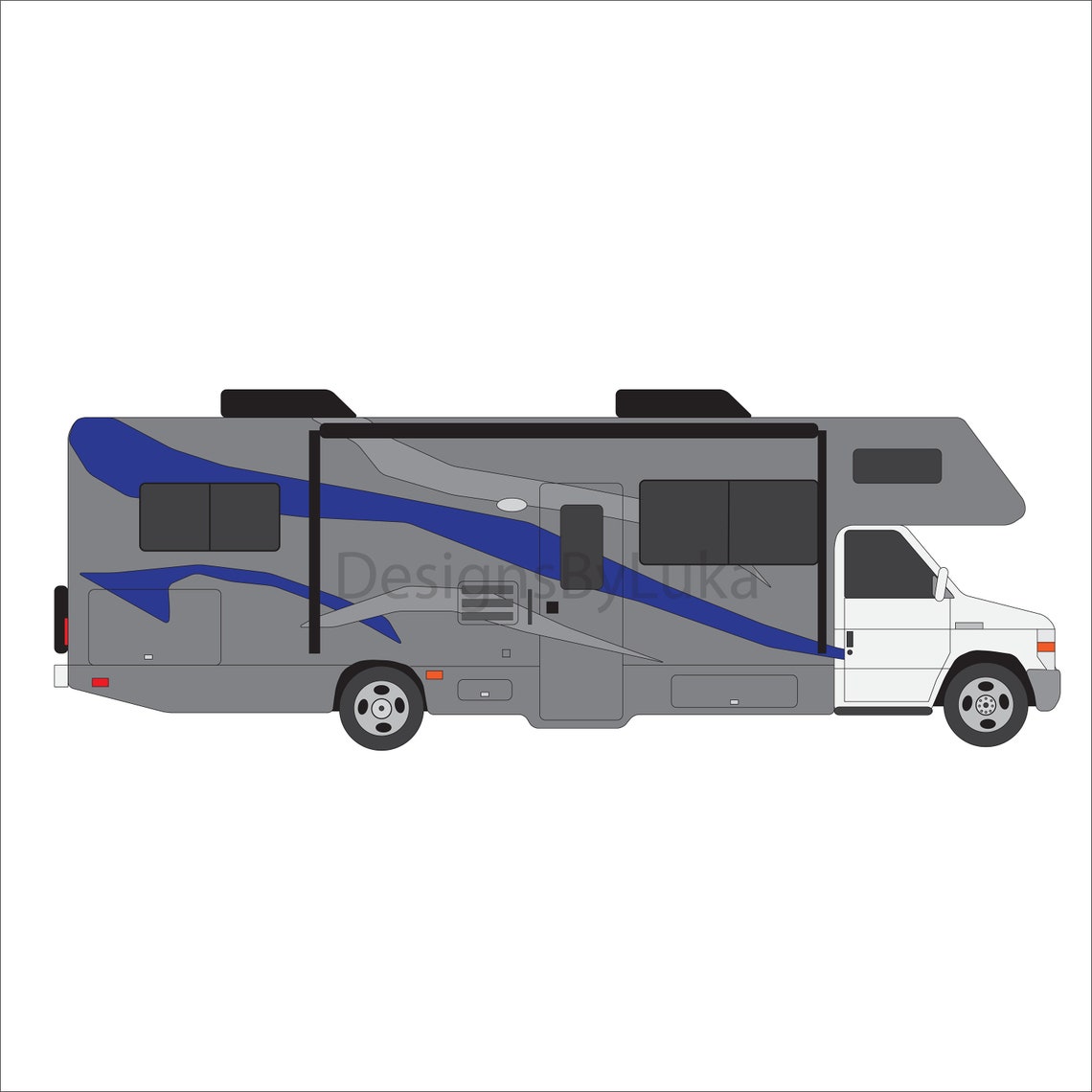 RV Drawing, Motorhome Drawing, Class C RV, Campervan, Van, Class C ...