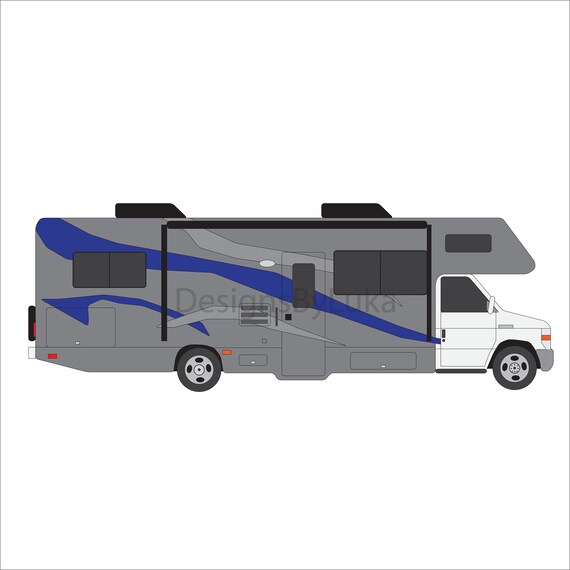 RV Drawing Motorhome Drawing Class C RV Campervan Van - Etsy