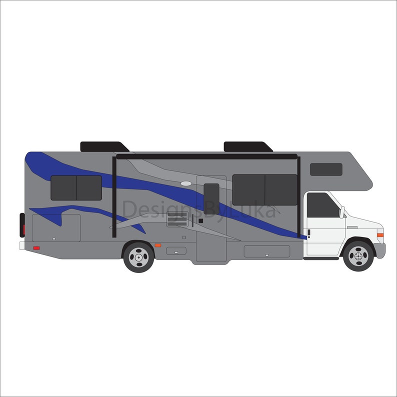 RV Drawing, Motorhome Drawing, Class C RV, Campervan, Van, Class C ...