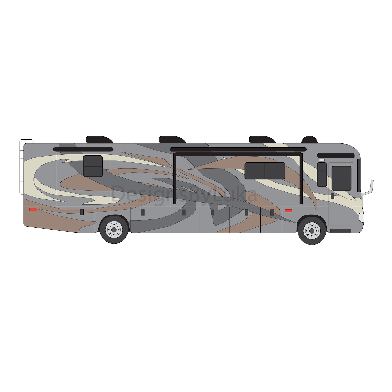 RV Drawing, Class A, Class A Motorhome, Class A Camper, Camper ...