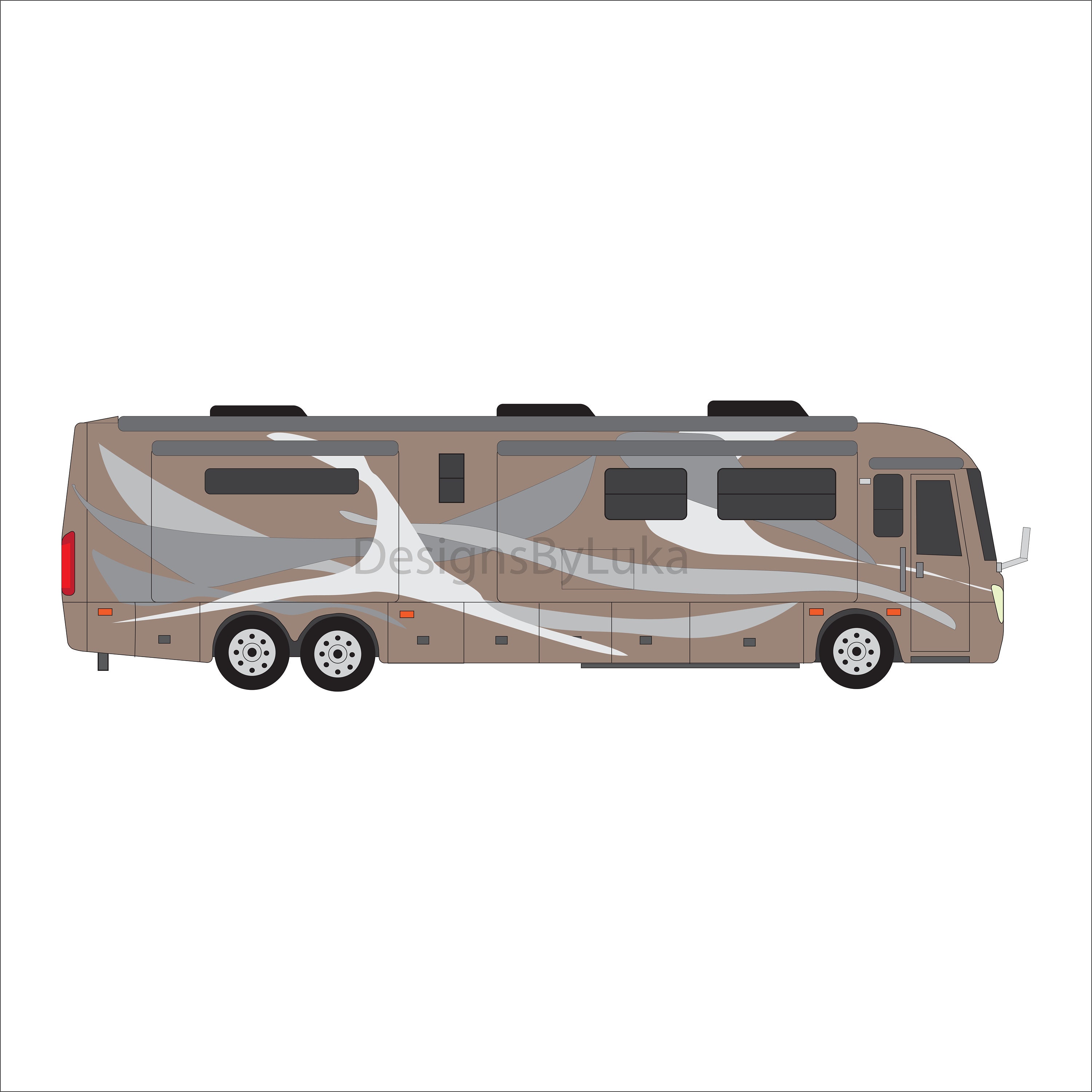 RV Drawing, Class A, Class A Motorhome, Class A Camper, Camper ...