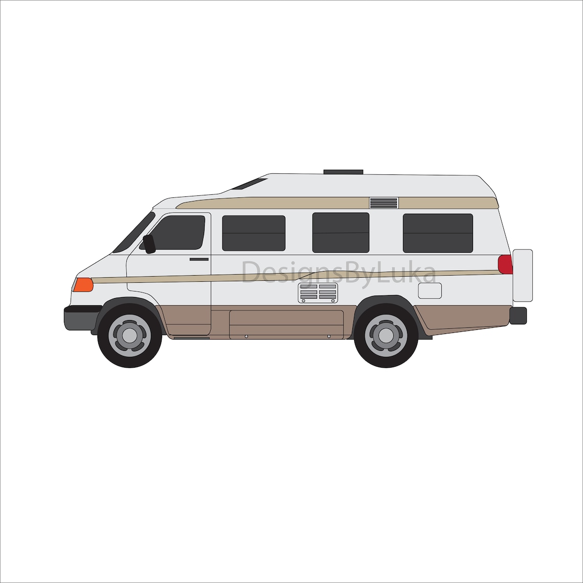 RV Drawing, Camper Van, RV, Roadtrek, Roadtrek 190, Class B Motorhome ...