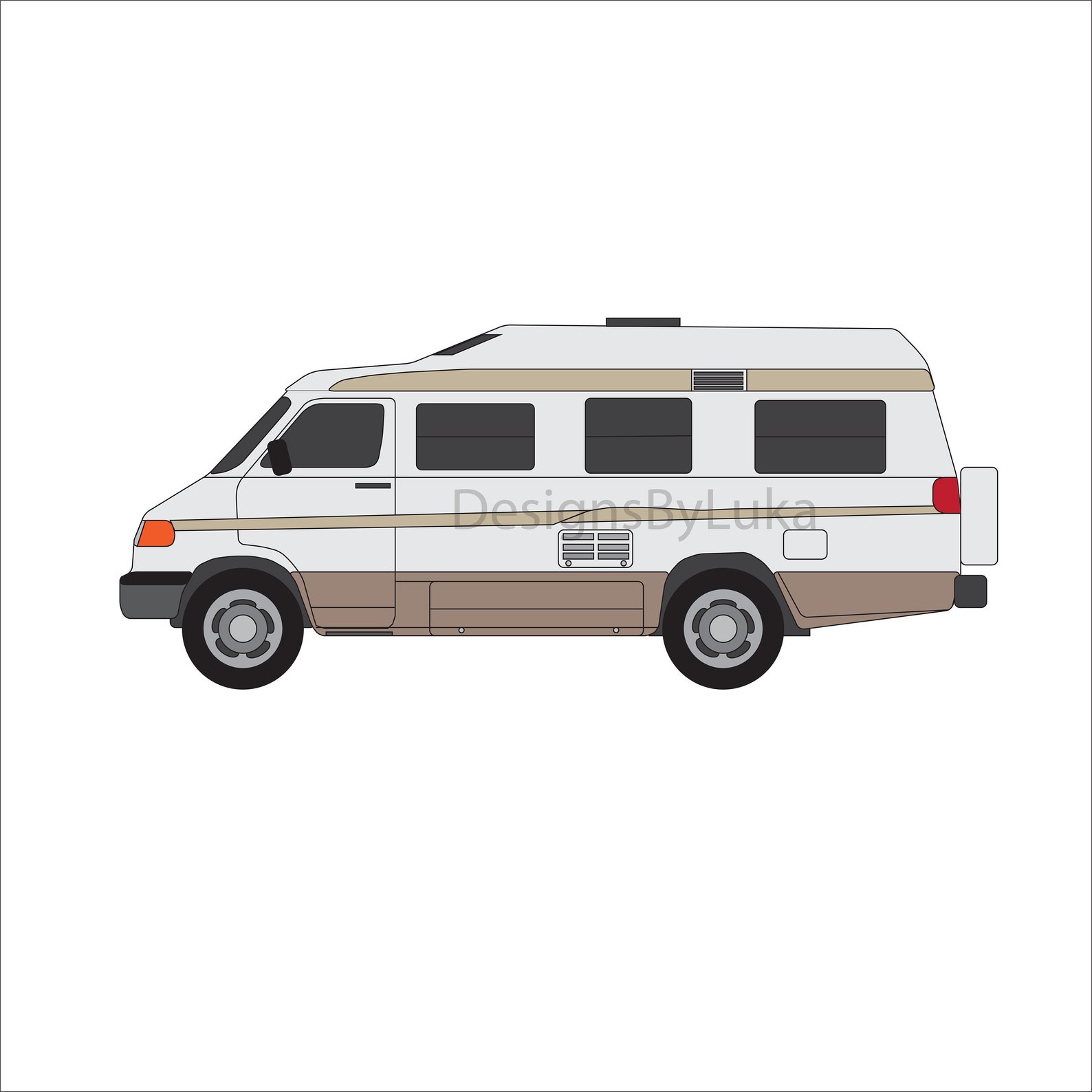 RV Drawing, Camper Van, RV, Roadtrek, Roadtrek 190, Class B Motorhome ...