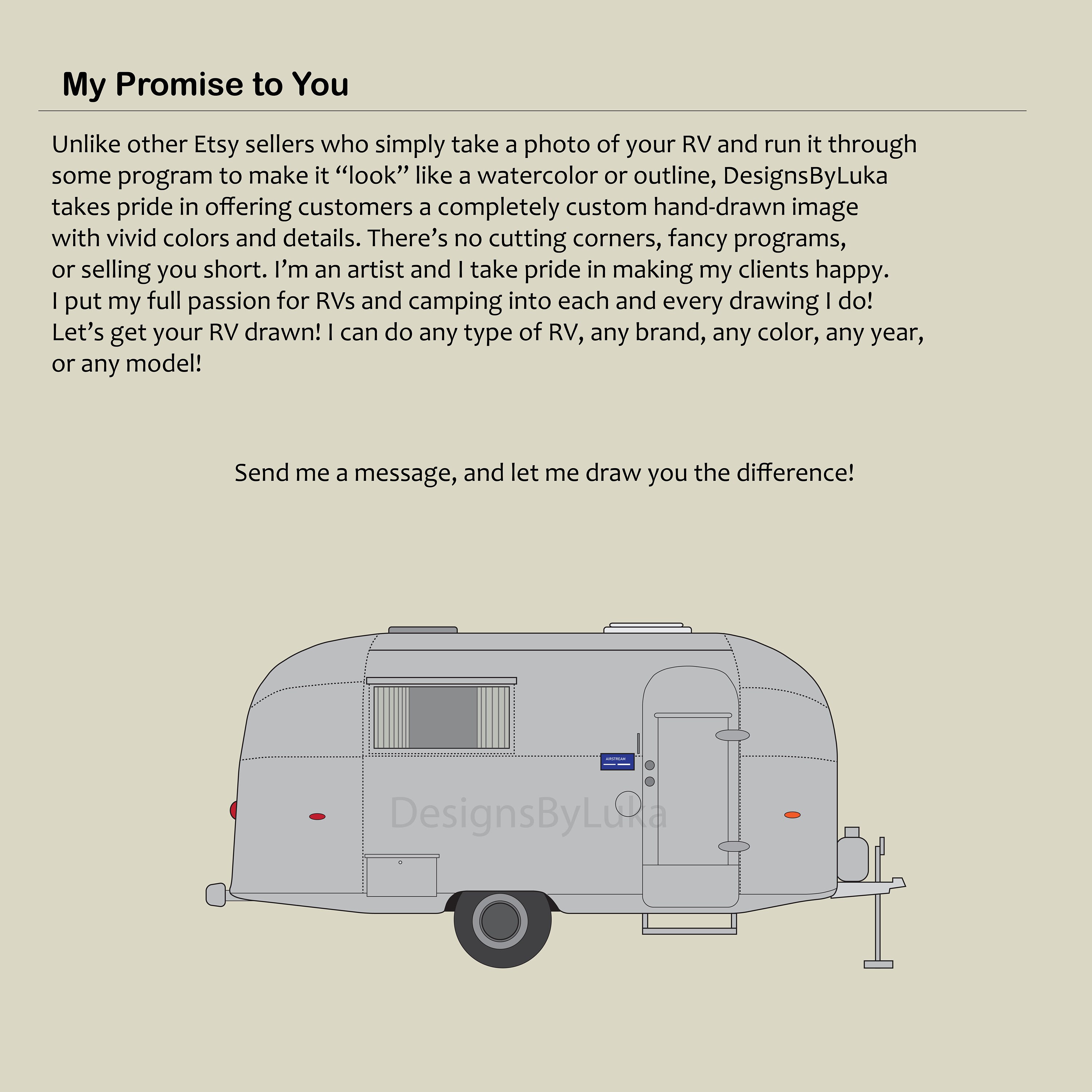 RV Drawing, Motorhome Drawing, Class C RV, Campervan, Van, Class C, Camper, Motorhome, Digital ...