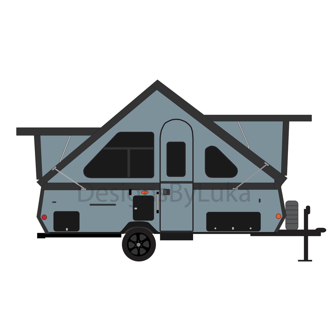 Camper Drawing, RV Drawing, A-frame, Camper Trailer, Pop Up, RV ...