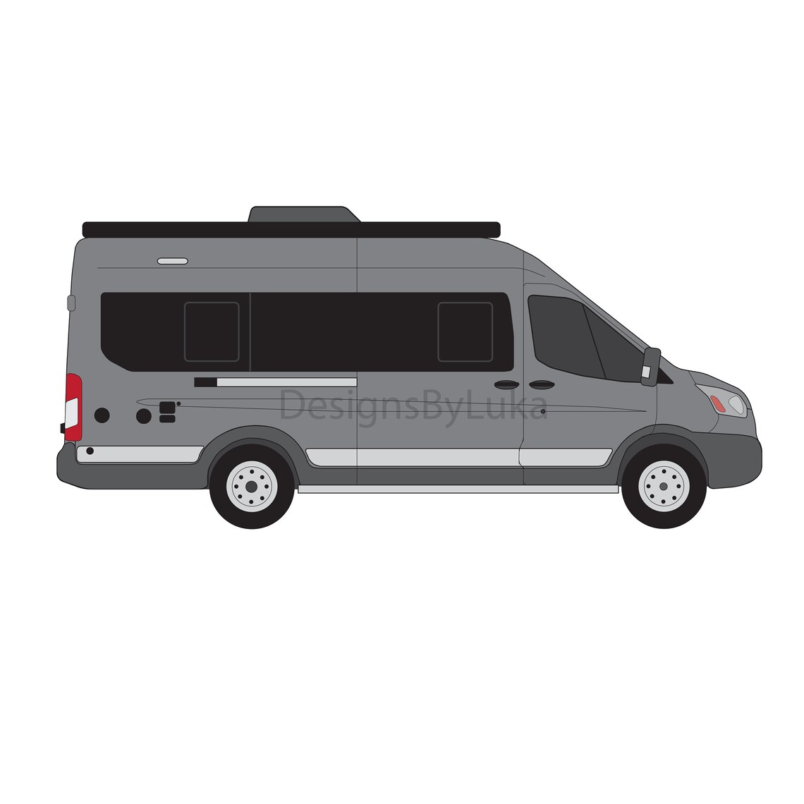 Van Life, Class B, Campervan, Ford Transit, RV Drawing, Camping ...