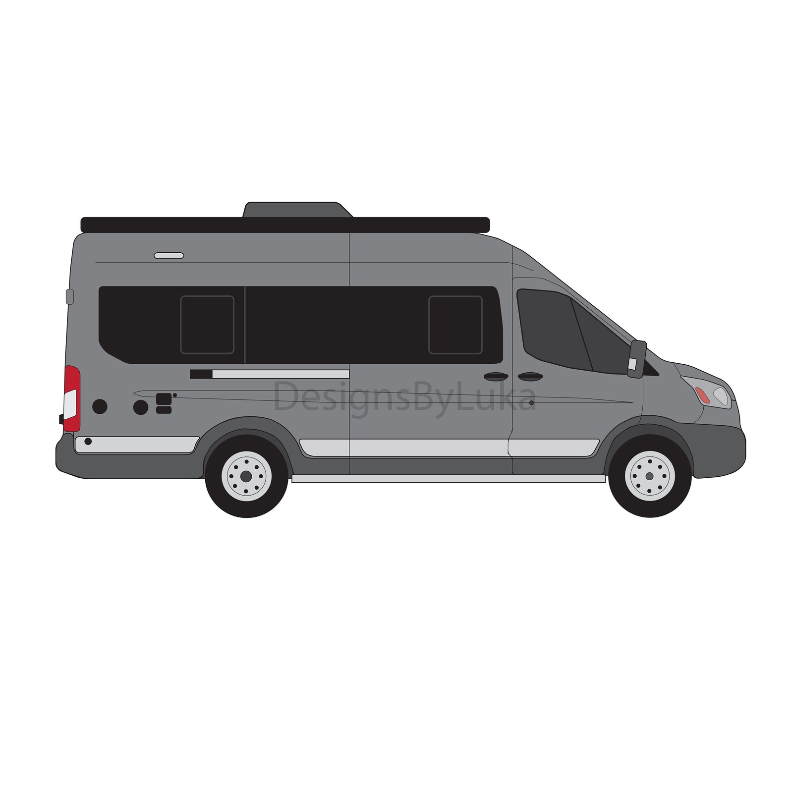 Van Life, Class B, Campervan, Ford Transit, RV Drawing, Camping ...