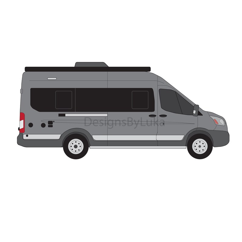 Van Life, Class B, Campervan, Ford Transit, RV Drawing, Camping ...