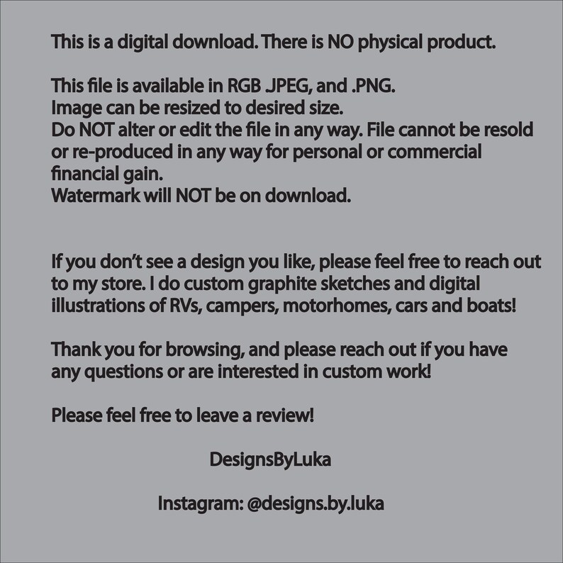 RV Drawing Camper Drawing Class C Motorhome Campervan RV | Etsy