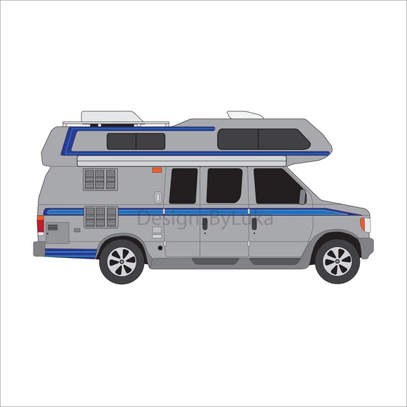 Van Life Class B Campervan RV Drawing Camping Motorhome | Etsy