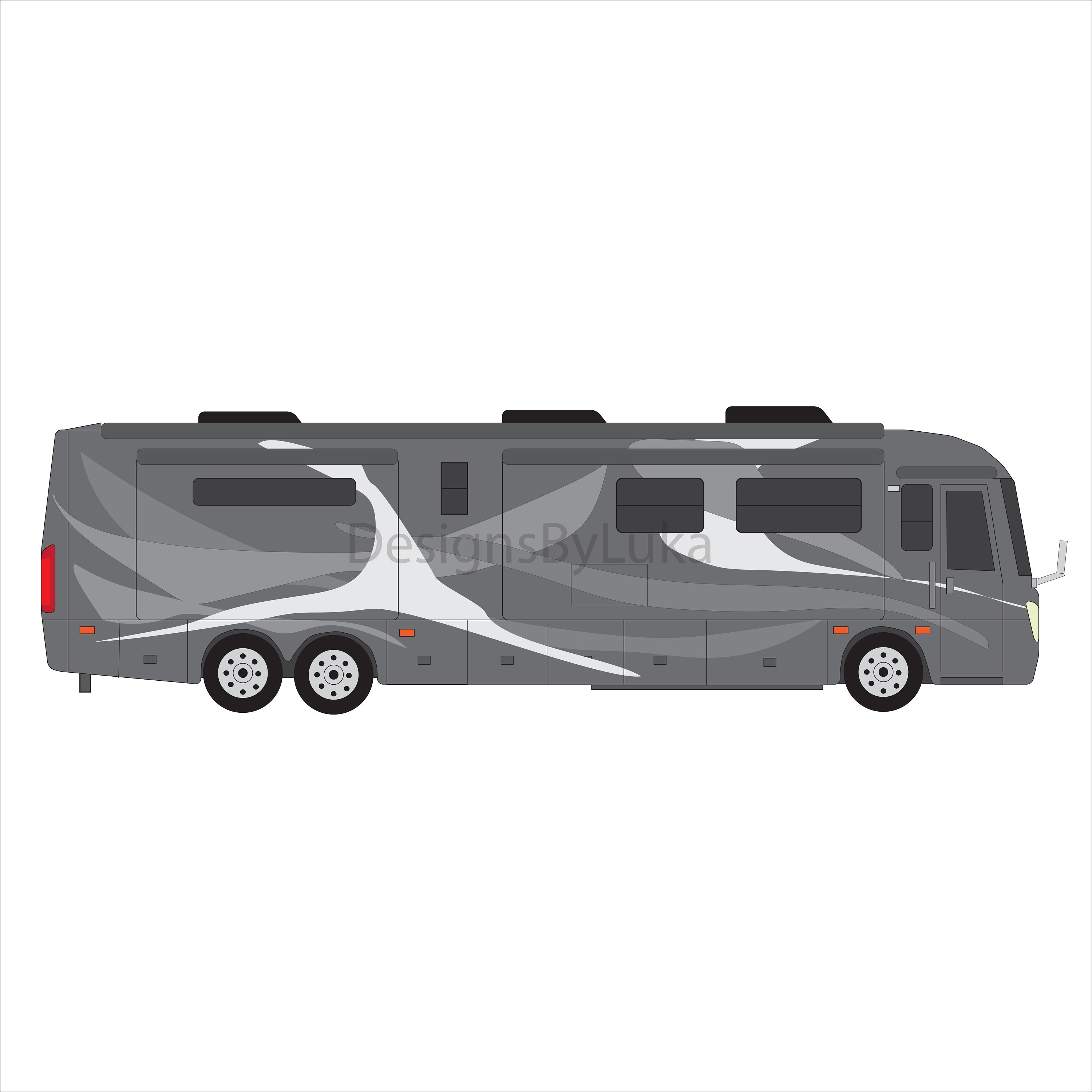 RV Drawing, Class A, Class A Motorhome, Class A Camper, Camper ...