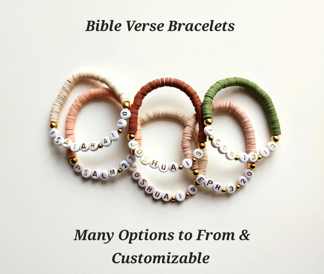 Bible Verse Beaded Bracelets, Word Bracelets, Faith Bracelets, Bible ...
