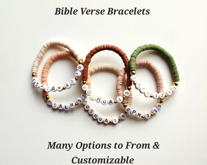Bible Verse Beaded Bracelets, Word Bracelets, Faith Bracelets, Bible ...