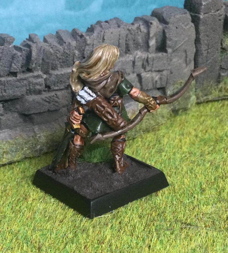 Painted Female Elf Ranger Miniature for Dungeons & Dragons RPG - Etsy
