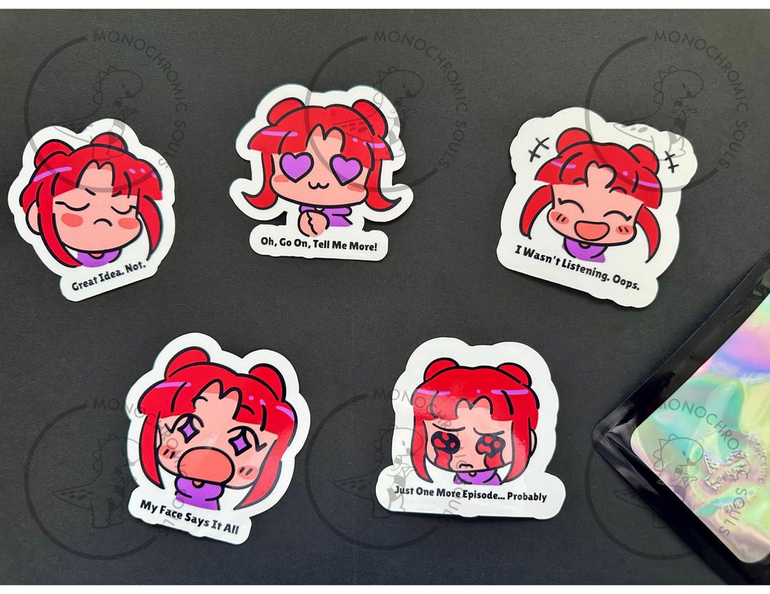 Cute Anime Mood Stickers | Expression Sticker or Sticker Set for ...
