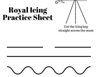 Royal Icing Practice Sheet for Teaching, Cookie Class, Digital Download ...